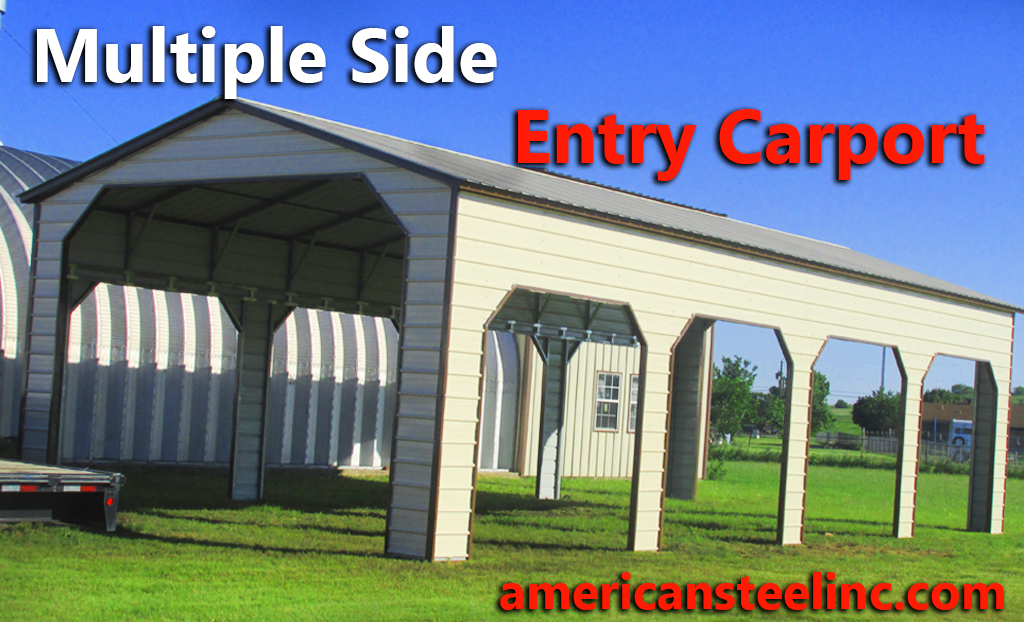Multiple Side Entry Carport - American Steel Carports, Inc.